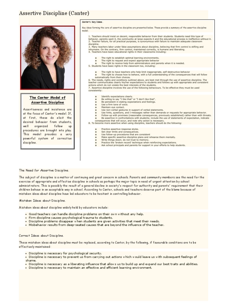 Assertive Discipline | PDF | Reinforcement | Teachers