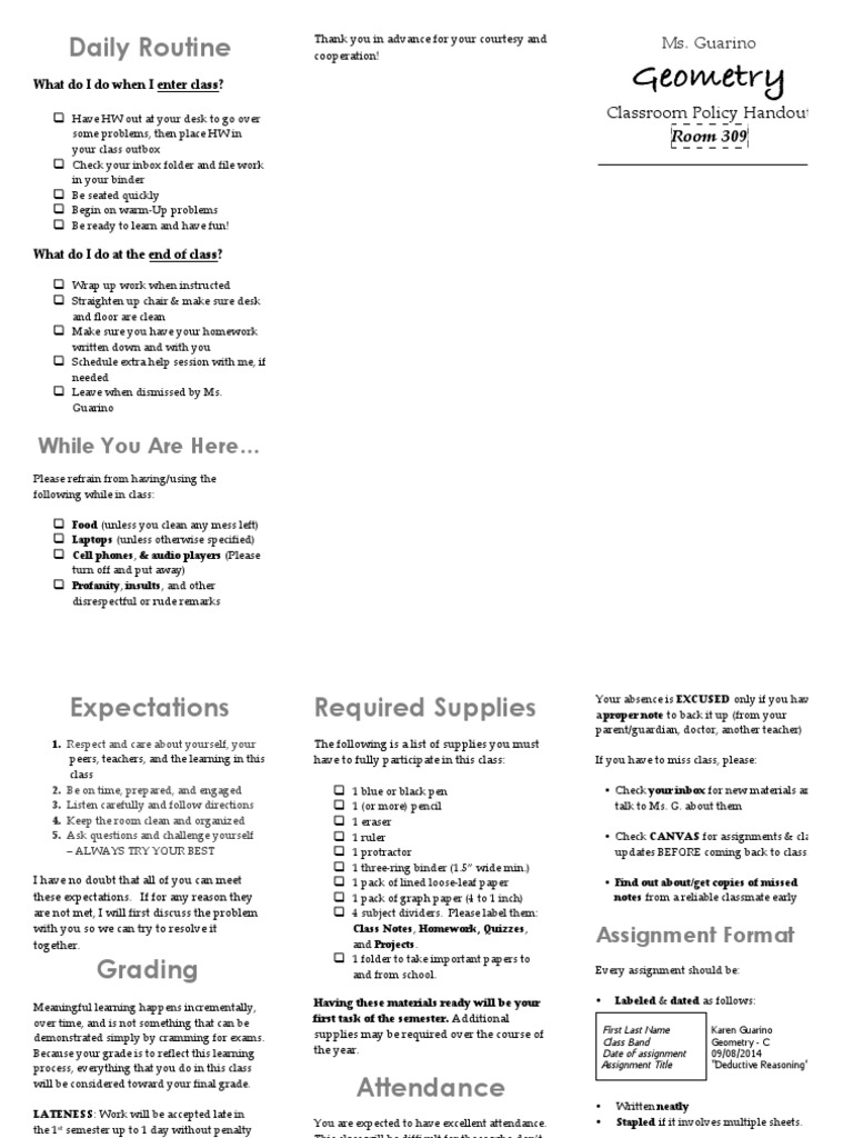 Geometry: Daily Routine | PDF | Teaching Mathematics