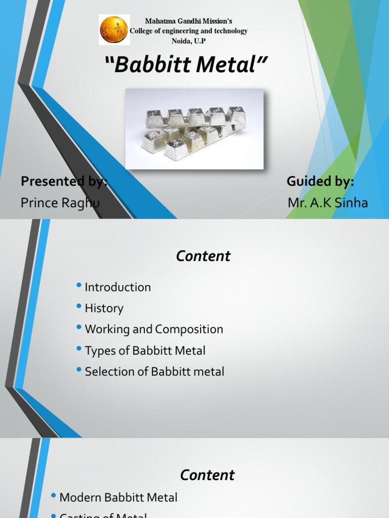 Babbitt Metal: Composition and Uses | PDF | Bearing (Mechanical ...