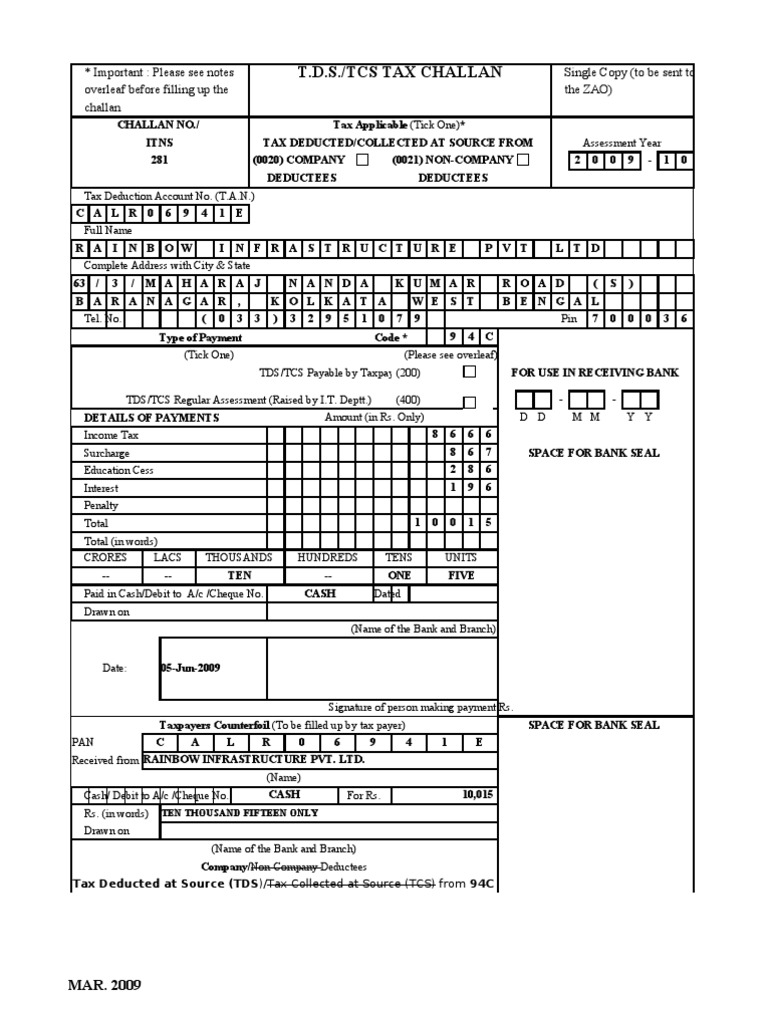 Income Tax Challan - 281 | PDF | Business