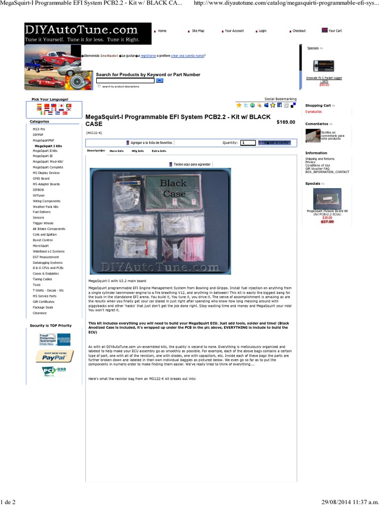 MegaSquirt-I Programmable EFI System PCB2.2 - Kit W - BLACK CASE DIYAutoTune | PDF | Fuel ...