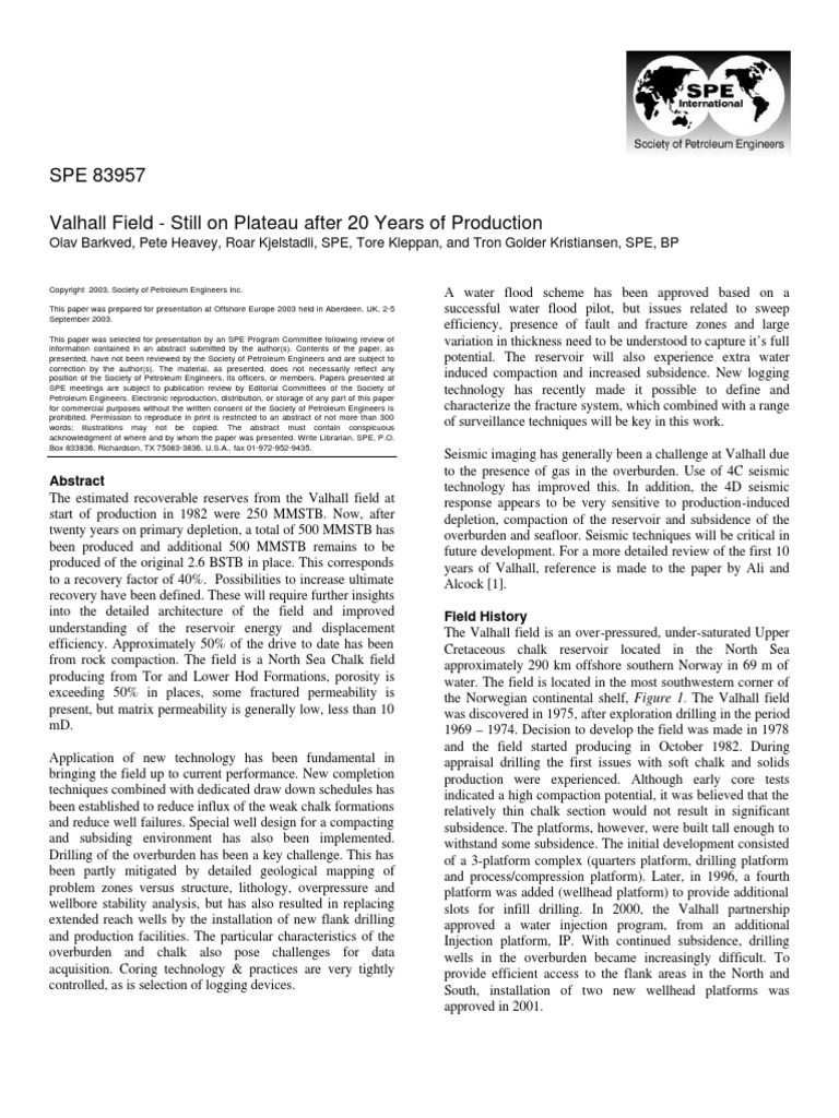 Val Hall | PDF | Petroleum Reservoir | Porosity