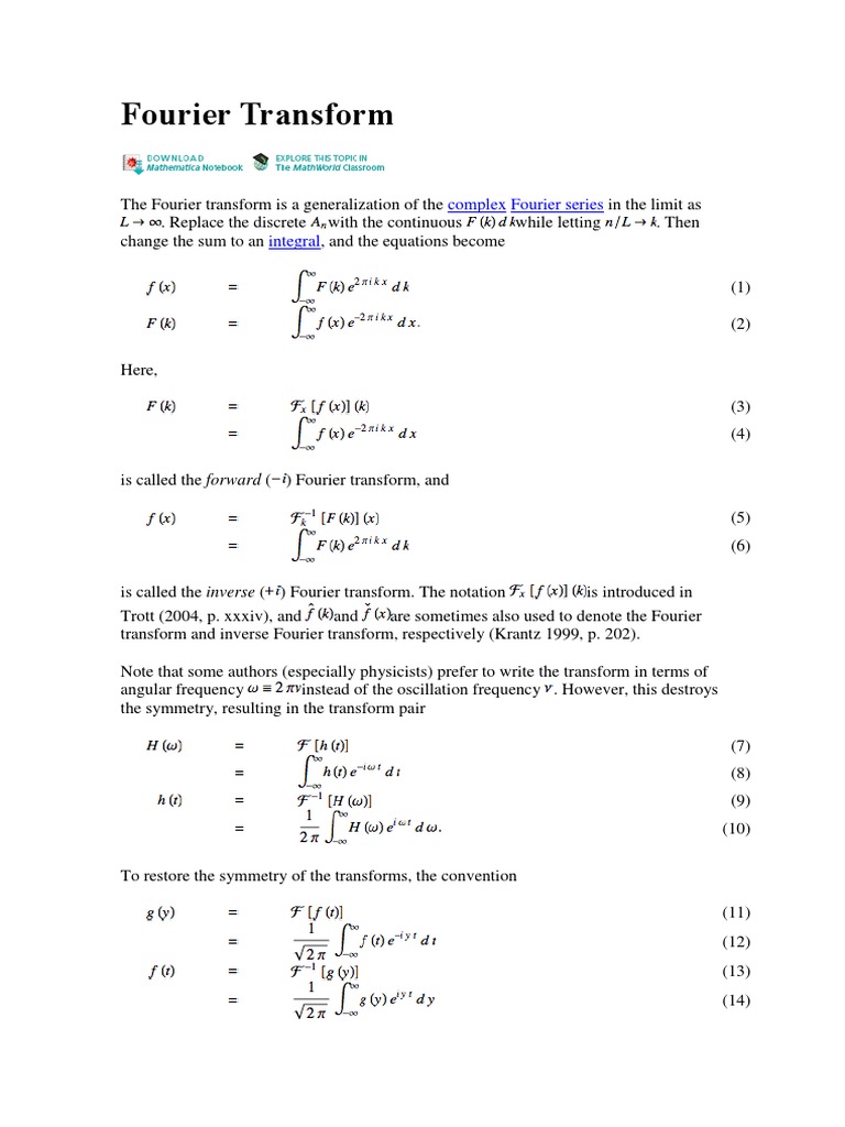 Fourier Transform | PDF | Fourier Transform | Convolution