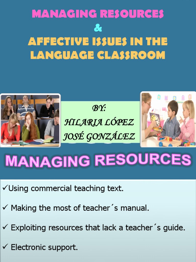 Affective Issues in The Language Classroom: Managing Resources | PDF ...