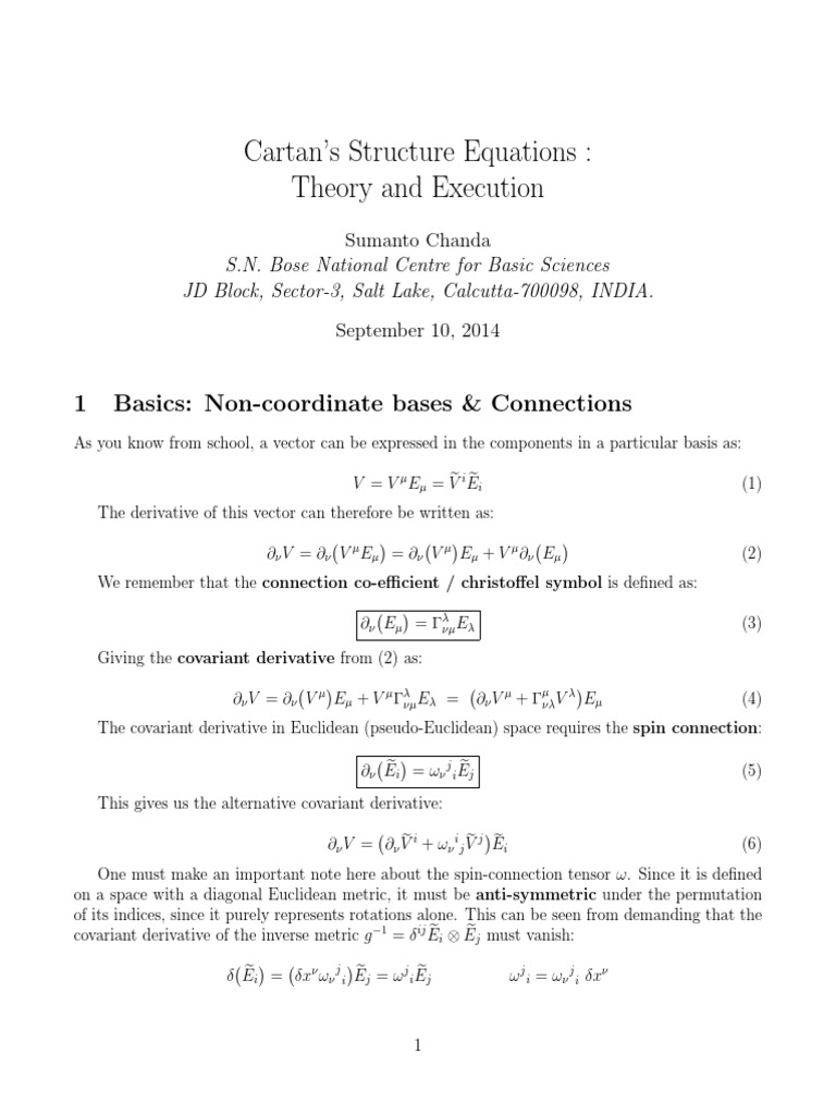 Cartan Structure Equations | PDF | Differential Form | Matrix (Mathematics)