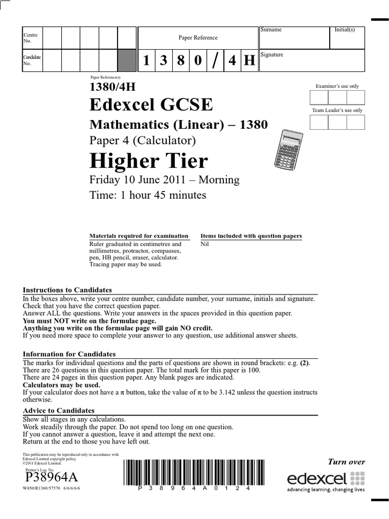 GCSE Calculator Paper | PDF | Sine | Trigonometric Functions