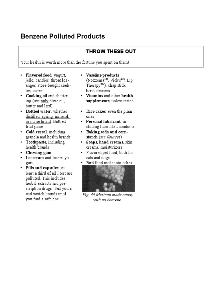 Benzene Polluted Products | PDF