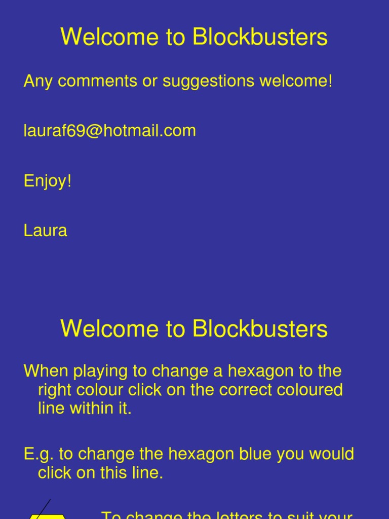 Blockbusters Game Instructions | PDF