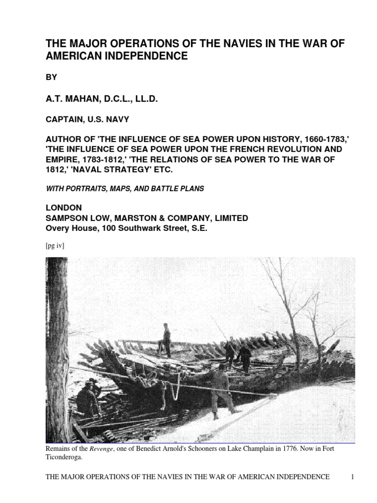 The Major Operations of The Navies in The War of American Independence ...