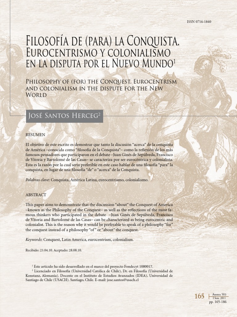 Filosofía de (Para) La Conquista | PDF | Colonización europea de las ...
