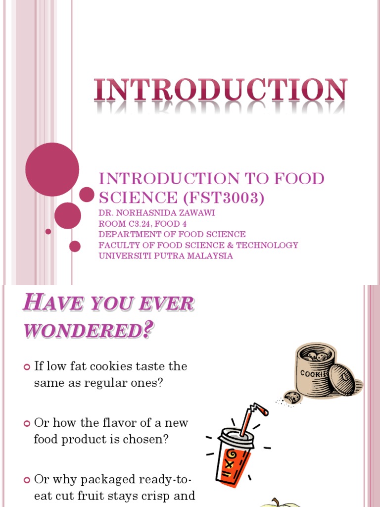 An Introduction to the Multidisciplinary Field of Food Science ...