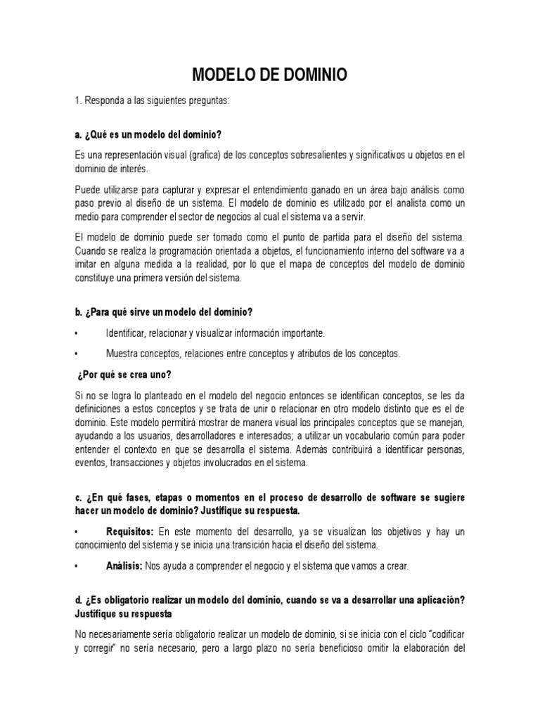 Modelo de Dominio | PDF | Computadoras
