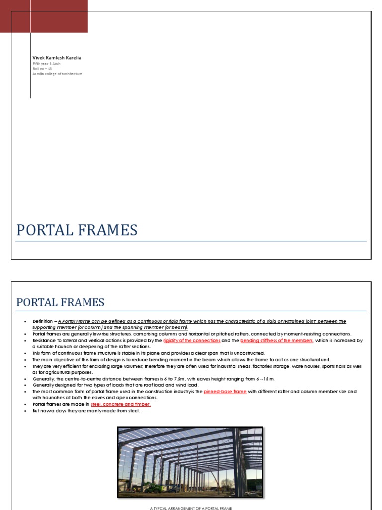 Precast Concrete Portal Frames Overview | PDF | Framing (Construction ...