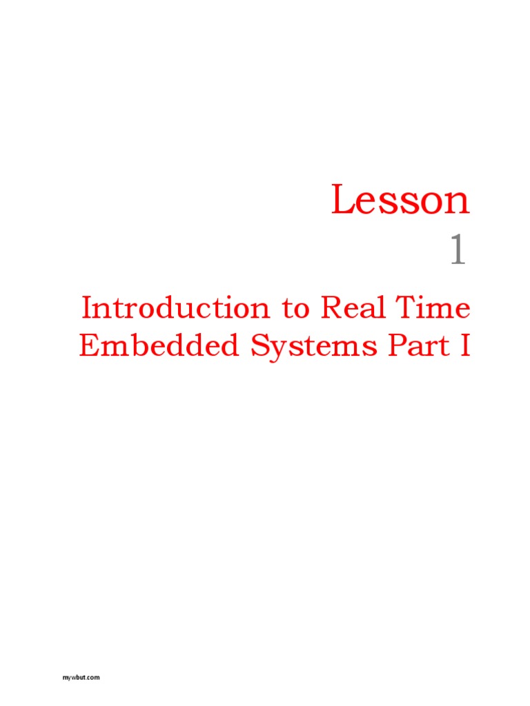 Introduction To Real Time Embedded Systems Part I: Lesson | Download Free PDF | Embedded System ...