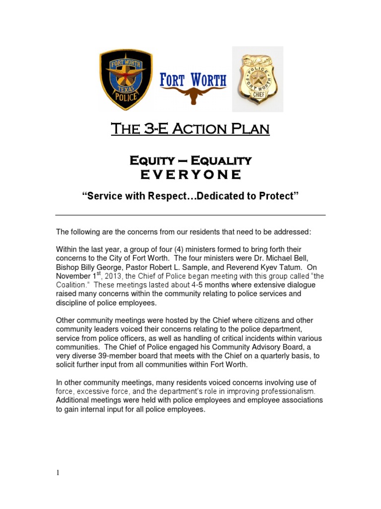 Fort Worth police 3-E Action Plan | Diversity (Business) | Leadership
