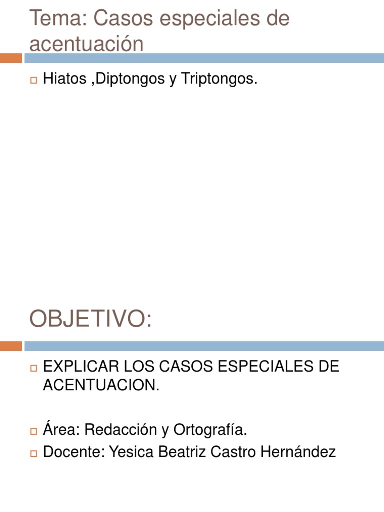 Casos Especiales de Acentuación | PDF | Filología | Artes del Lenguaje ...