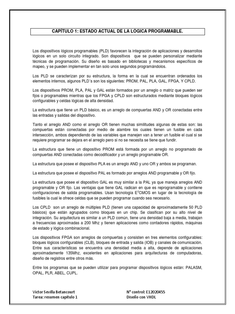 Los Dispositivos Lógicos Programables | PDF | Arreglos de compuertas lógicas programables en ...