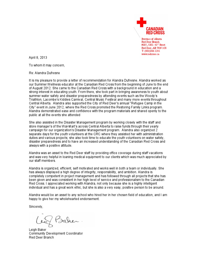 leigh baker crc reference letter | Emergency Management | International ...