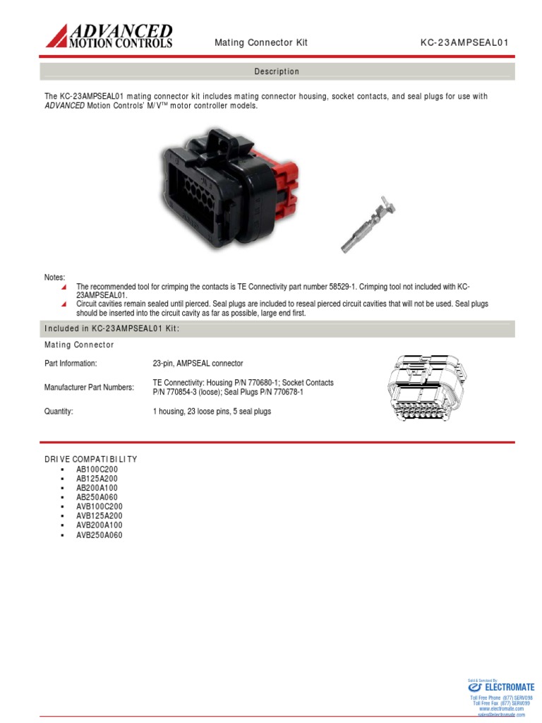 Advanced Motion Controls Kc-23ampseal01 | PDF