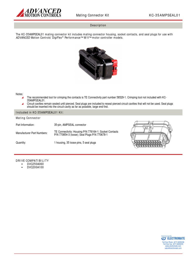Advanced Motion Controls Kc-35ampseal01 | PDF