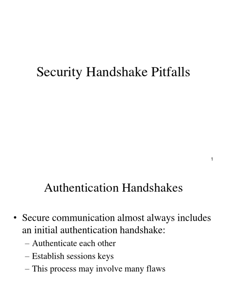 Security Handshake Pitfalls | PDF | Key (Cryptography) | Password