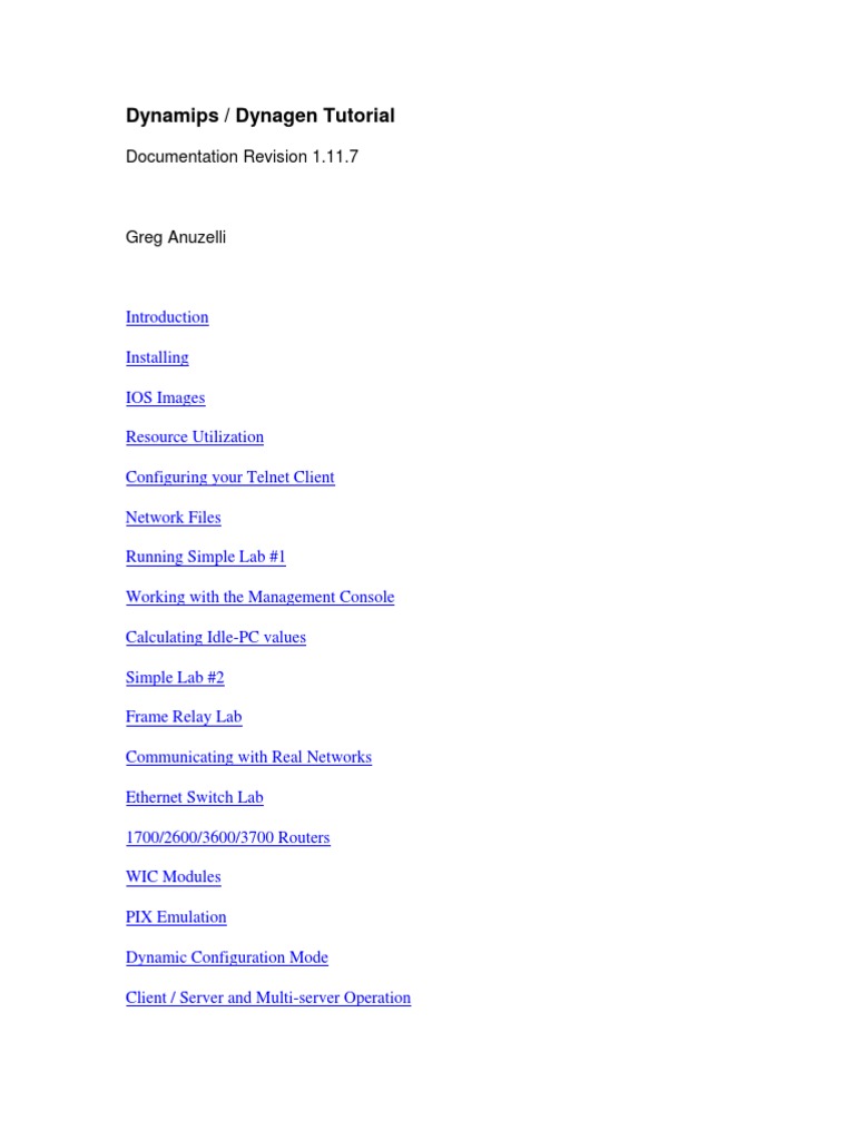 Dynamips - Dynagen Tutorial | PDF | Computer Architecture | Computer Networking