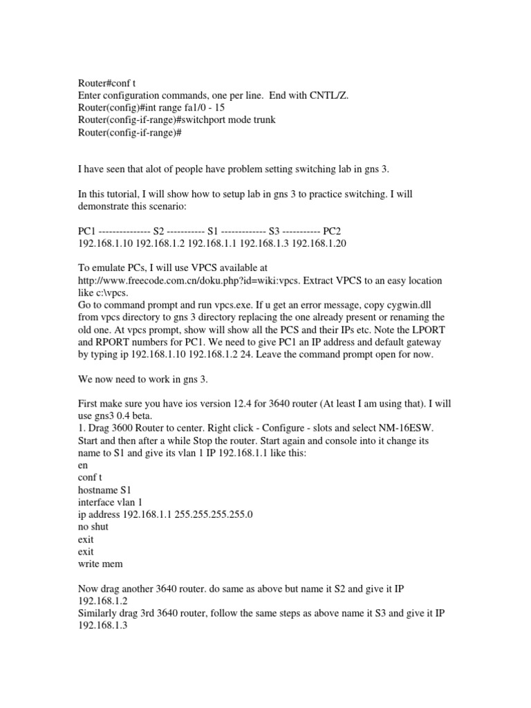 GNS3 | PDF | Command Line Interface | Communications Protocols