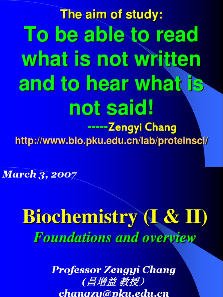 Biochemistry Chapter 1 and 2 | PDF | Biomolecules | Biochemistry