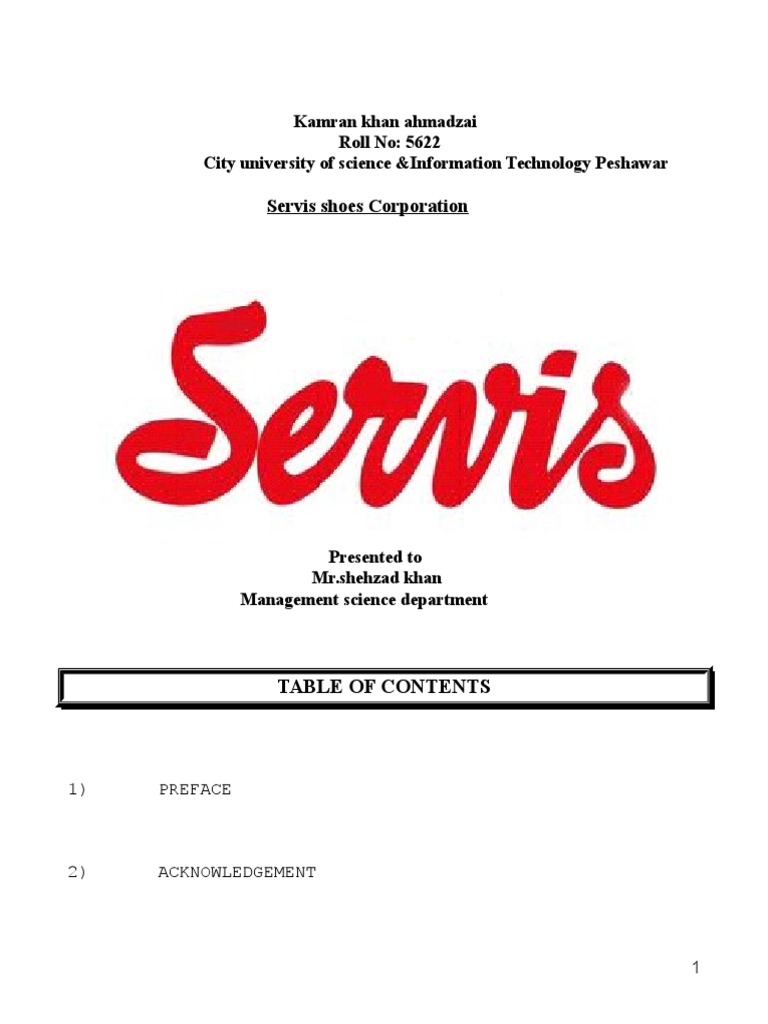 Servis Shoes | PDF | Supply Chain | Retail