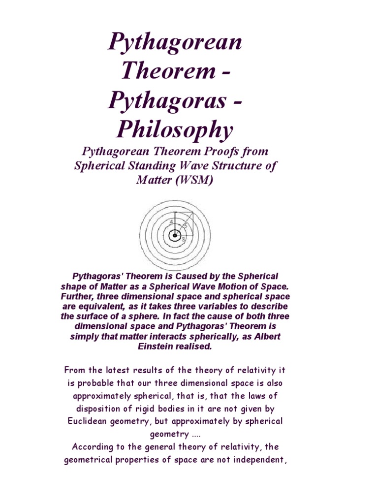 Pythagorean Theorem Proofs From Spherical Standing Wave Structur | PDF ...