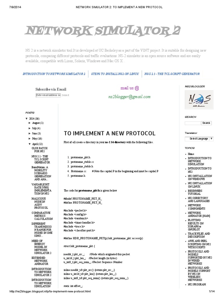 Network Simulator 2 - To Implement A New Protocol | PDF | Network ...