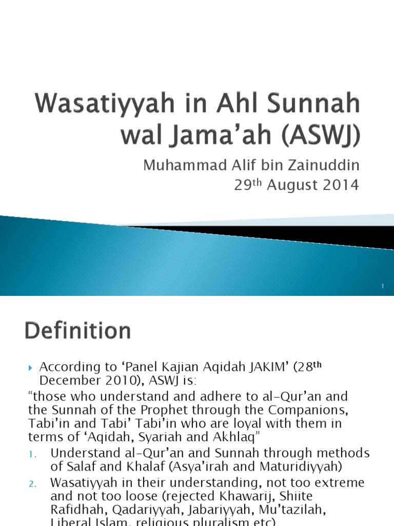 Wasatiyyah in Ahl Sunnah Wal Jama’Ah (ASWJ | Abrahamic Religions ...