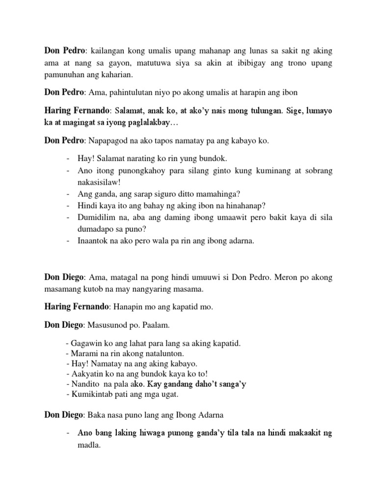 Final Script Ibong Adarna | PDF