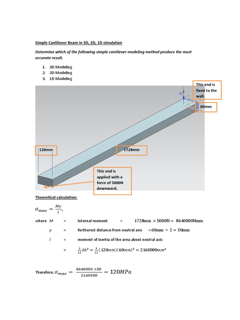 Simple Cantilever Beam in 3D | PDF | Teaching Methods & Materials