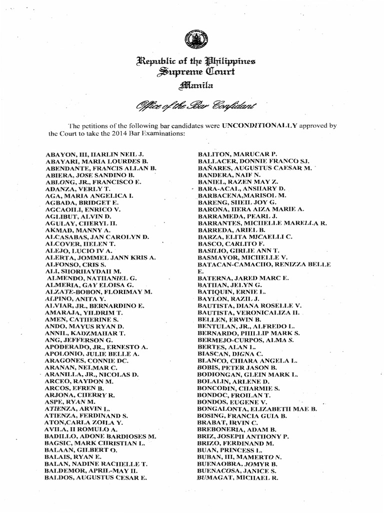 List of Unconditionally/Conditionally Approved and Denied Candidates | PDF