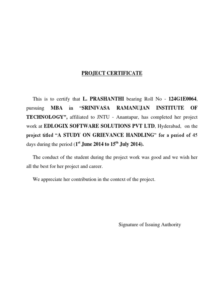 Project Certificates | PDF | Business