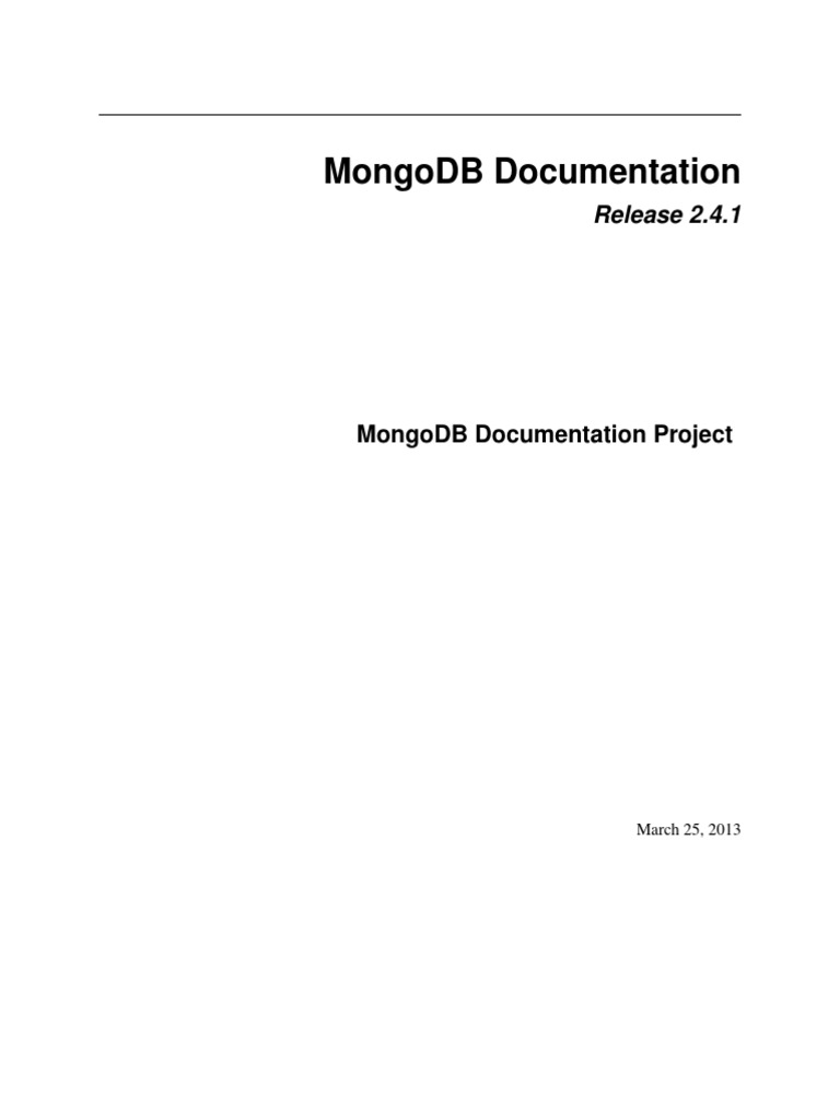 MongoDB Manual | PDF | Mongo Db | Areas Of Computer Science