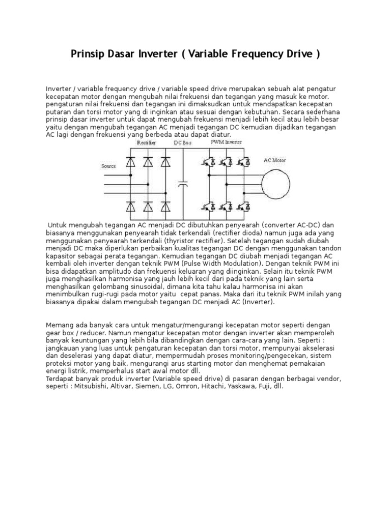 Prinsip Dasar Inverter (Dasar Inverter PWM) | PDF
