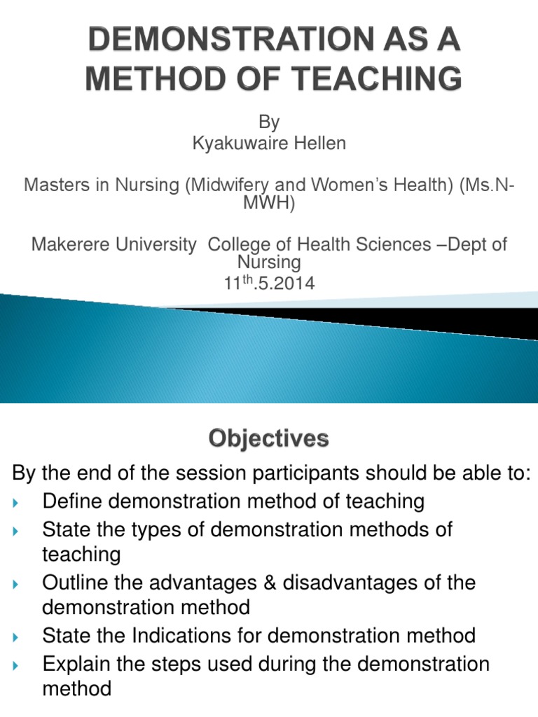 Demonstration Method of Teaching | PDF | Lesson Plan | Teachers
