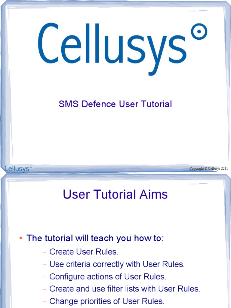 SMS Defence User Tutorial | PDF | Computer Architecture | Information ...