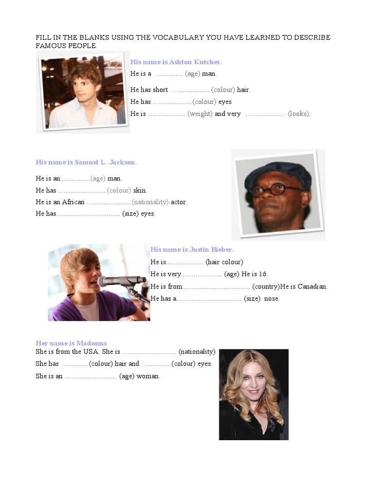 Describing Famous People | PDF
