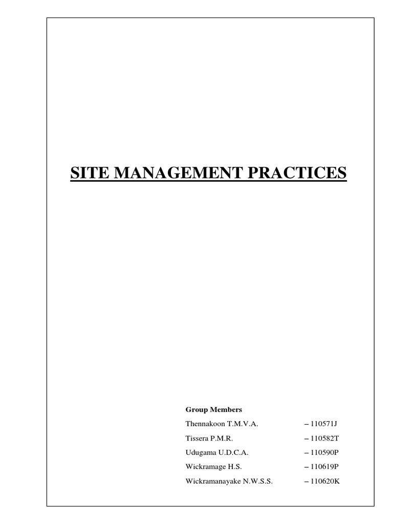 Site Management Practices | PDF | Waste Management | Waste