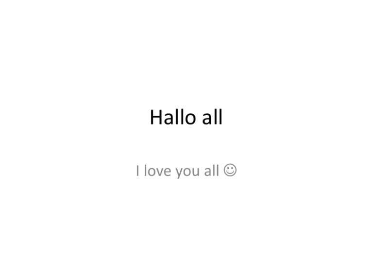 Hallo All | PDF