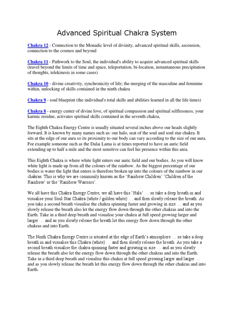 Advanced Spiritual Chakra System | PDF | Chakra | Plane (Esotericism)