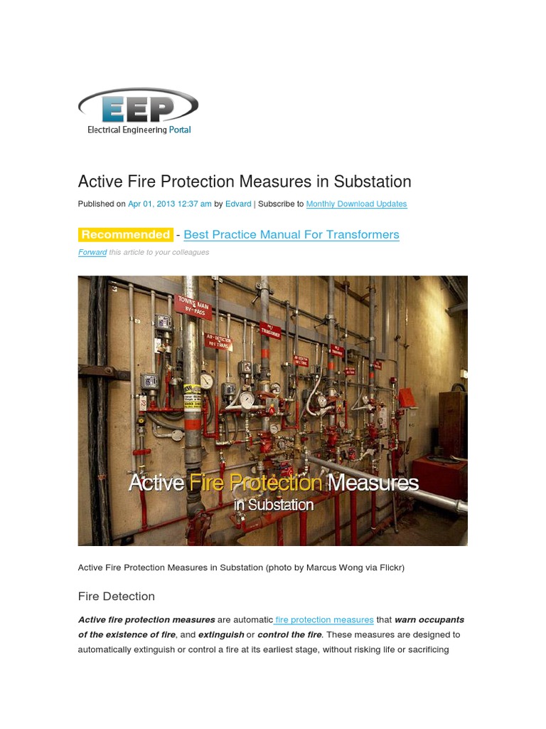 Active Fire Protection Measures in Substation | PDF | Science ...