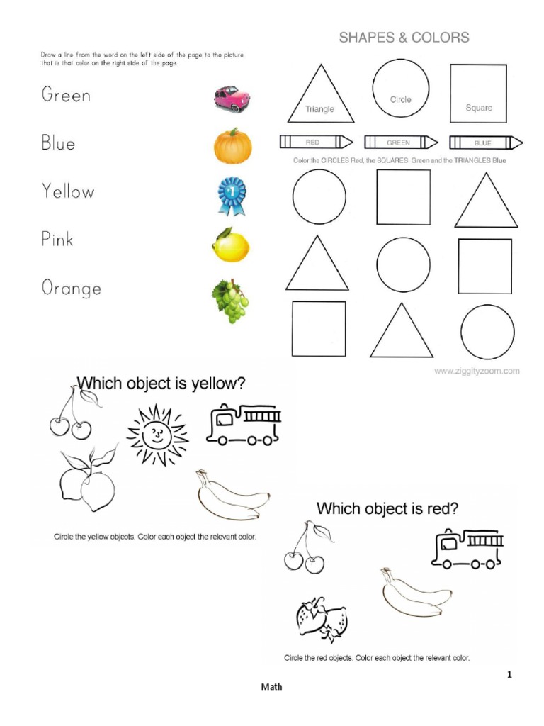 Kindergarten Shapes Assessment Test | PDF