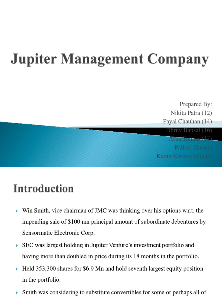 Jupiter Management Company | PDF | Mutual Funds | Stock Fund