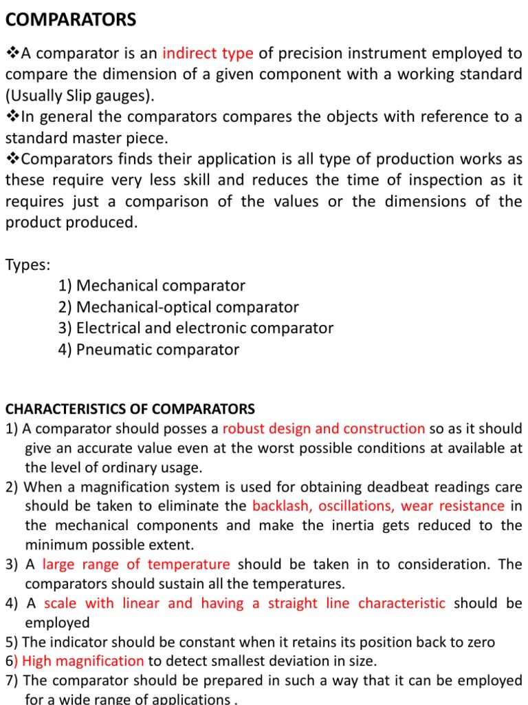 Comparator | Download Free PDF | Gear | Mechanical Engineering