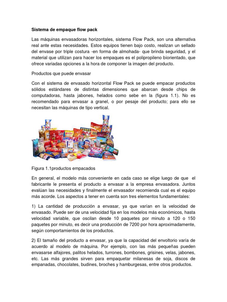 Sistema de Empaque Flow Pack | PDF | Envase | Producto (Negocio)