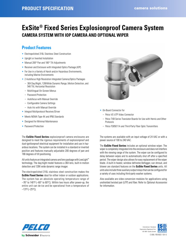CCTV Datasheet | Zoom Lens | Shutter (Photography)